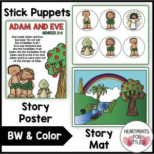 Adam and Eve Bible Story Retelling Activities, the Garden of Eden ...