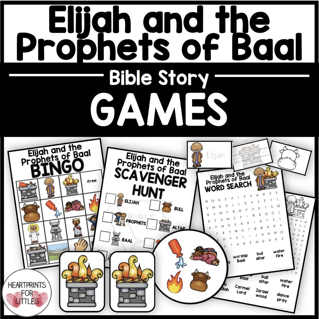 Elijah and the Prophets of Baal Bible Games, Bingo, Memory Match, Word ...