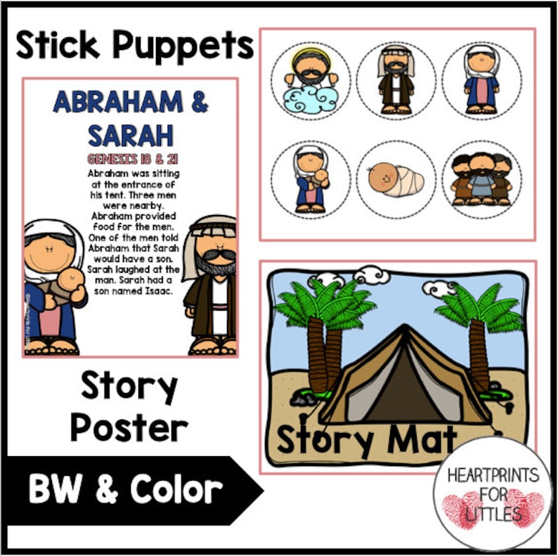 Abraham and Sarah Bible Story Retelling Activities for Kids - Etsy