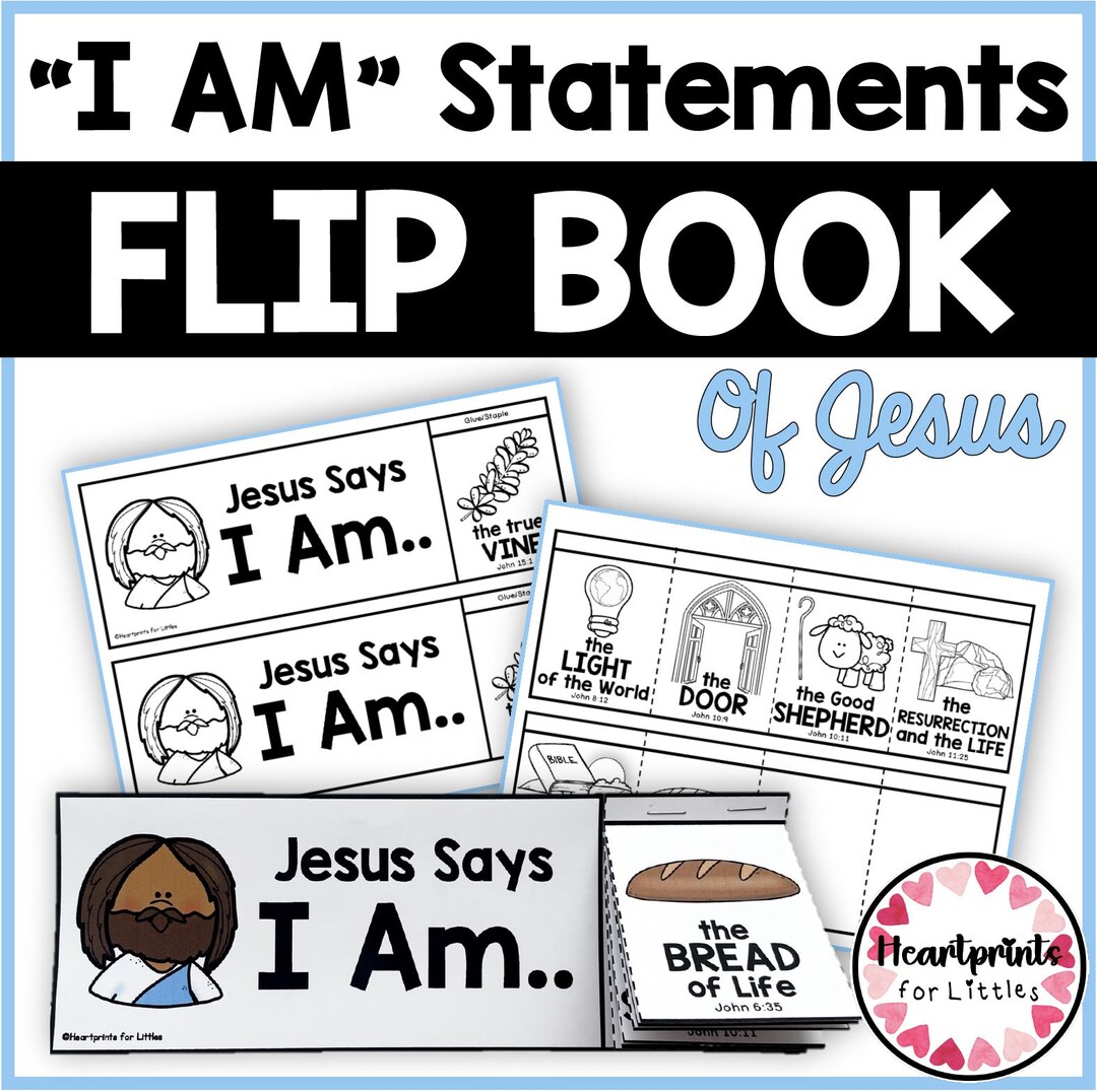 Jesus 'I AM' Statements Flip Book, Sunday School (digital Download) - Etsy