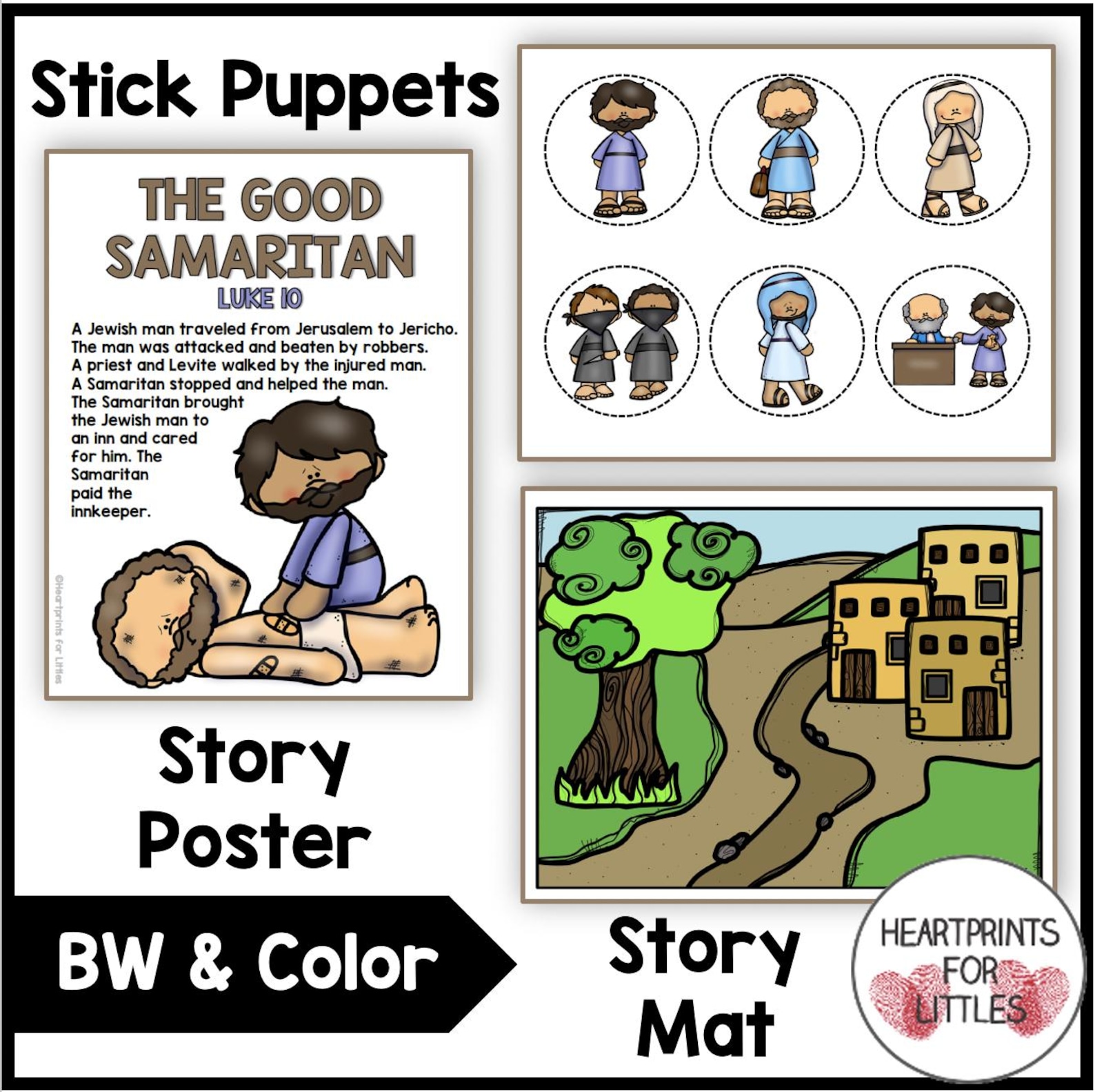 The Good Samaritan Bible Story Retelling Activities (digital Download ...