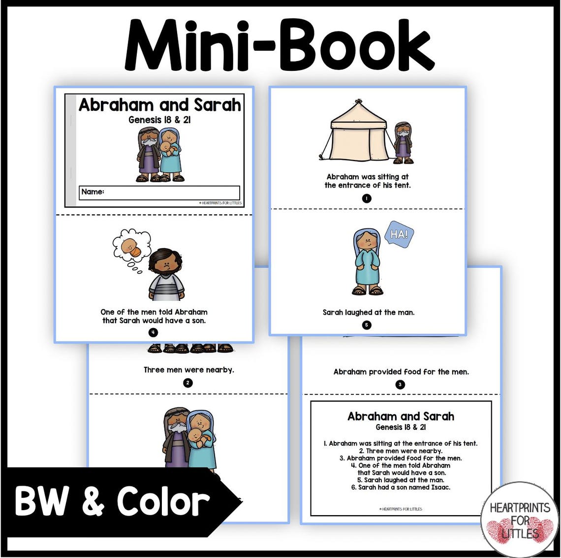 Abraham and Sarah Bible Story Sequencing Activities (digital Download ...