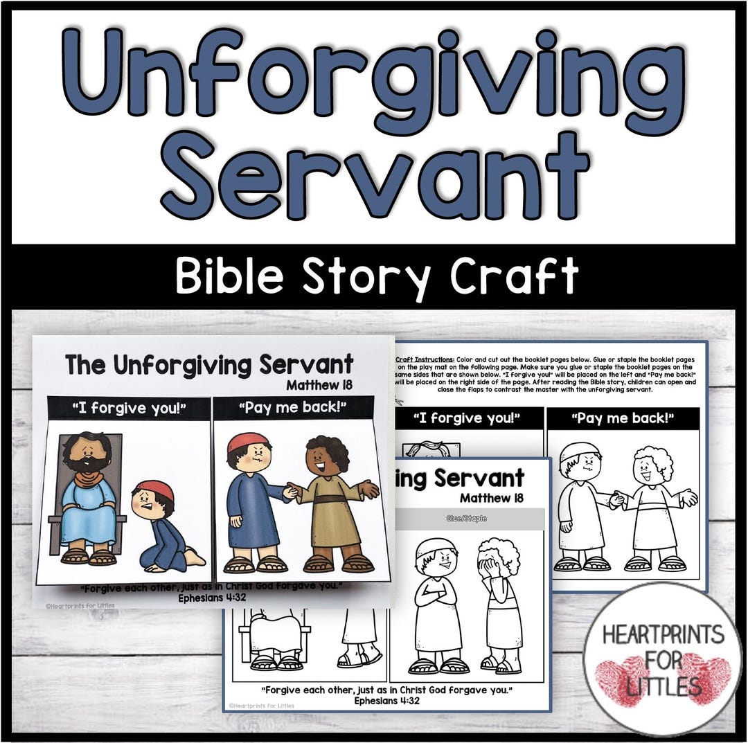 The Parable of the Unforgiving Servant Bible Craft, Sunday School Activity and Craft (digital ...