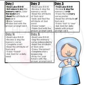 The Parable of the Lost Coin 5-day Bible Lesson, Luke 15, Bible Craft ...
