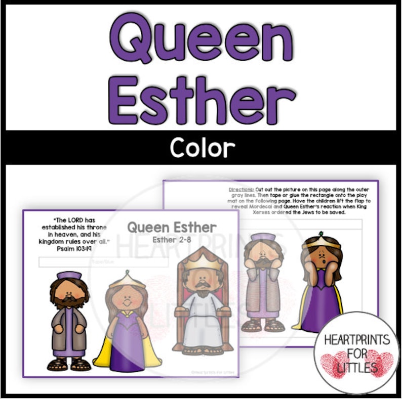 Queen Esther Bible Craft, Sunday School Activity and Craft (digital ...