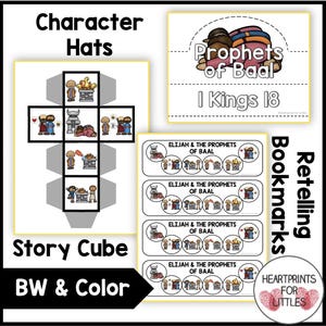 Elijah and the Prophets of Baal Bible Story Retelling Activities ...