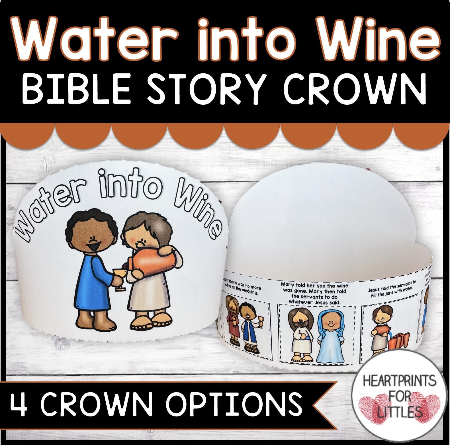 Jesus Turns Water Into Wine Bible Story Crown, Bible Headband, First ...