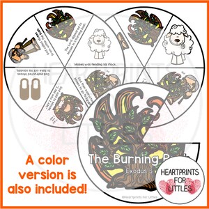 Moses and the Burning Bush Bible Story Wheel, Bible Craft, Sunday ...