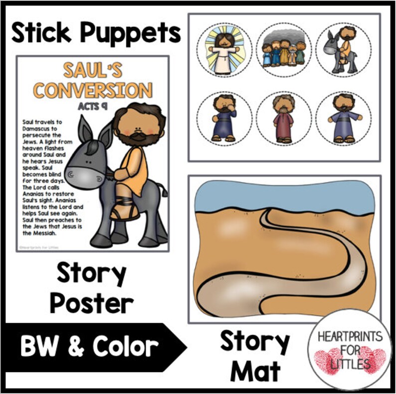 Saul's Conversion Bible Story Retelling Activities for Kids, Homeschool ...