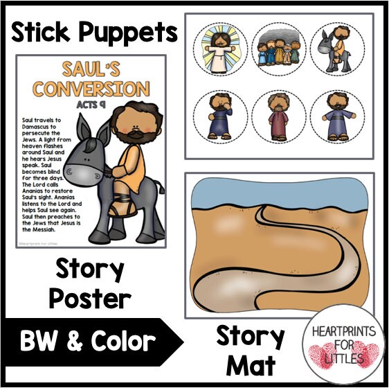 Saul's Conversion Bible Story Retelling Activities for Kids, Homeschool ...