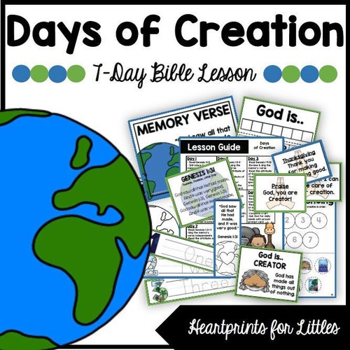 The 7 Days of Creation Printablebible Puzzlesunday School - Etsy