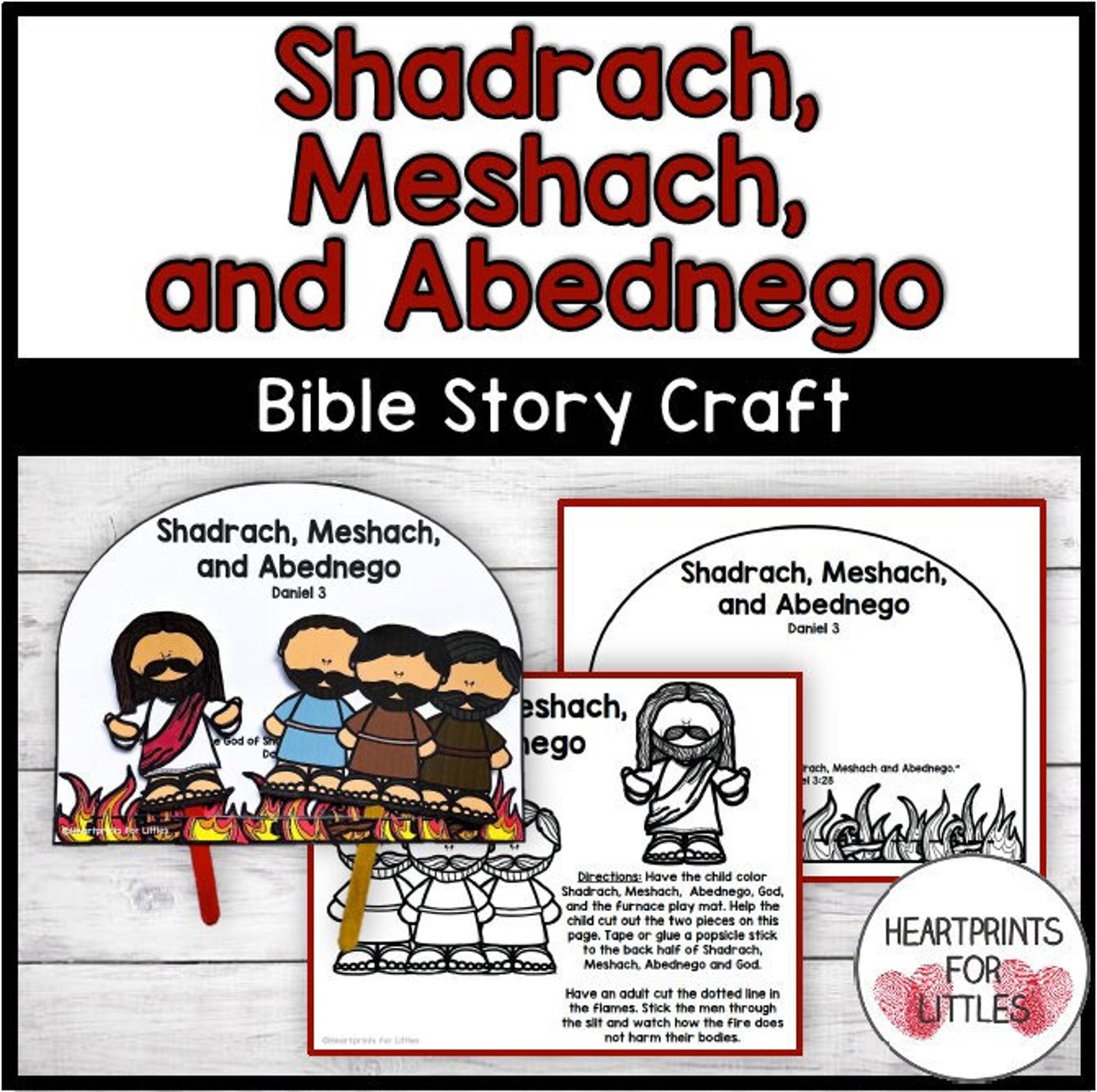 Shadrach, Meshach, and Abednego Bible Craft, Sunday School Activity and ...