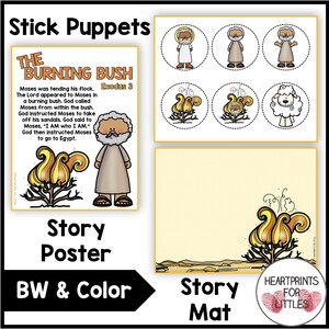 Moses and the Burning Bush Bible Story Retelling Activities (digital ...