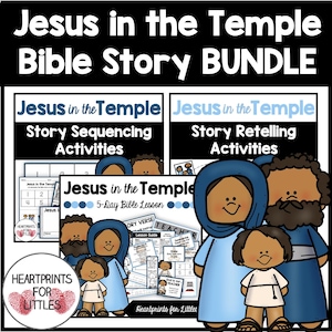 Jesus in the Temple Bible Story Bundle, 5-day Bible Lesson, Sequencing ...