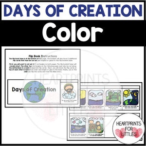 7 Days of Creation Flip Book, Bible Story Booklet, Sunday School ...