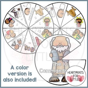 The 10 Commandments Bible Story Wheel, Bible Craft, Sunday School ...