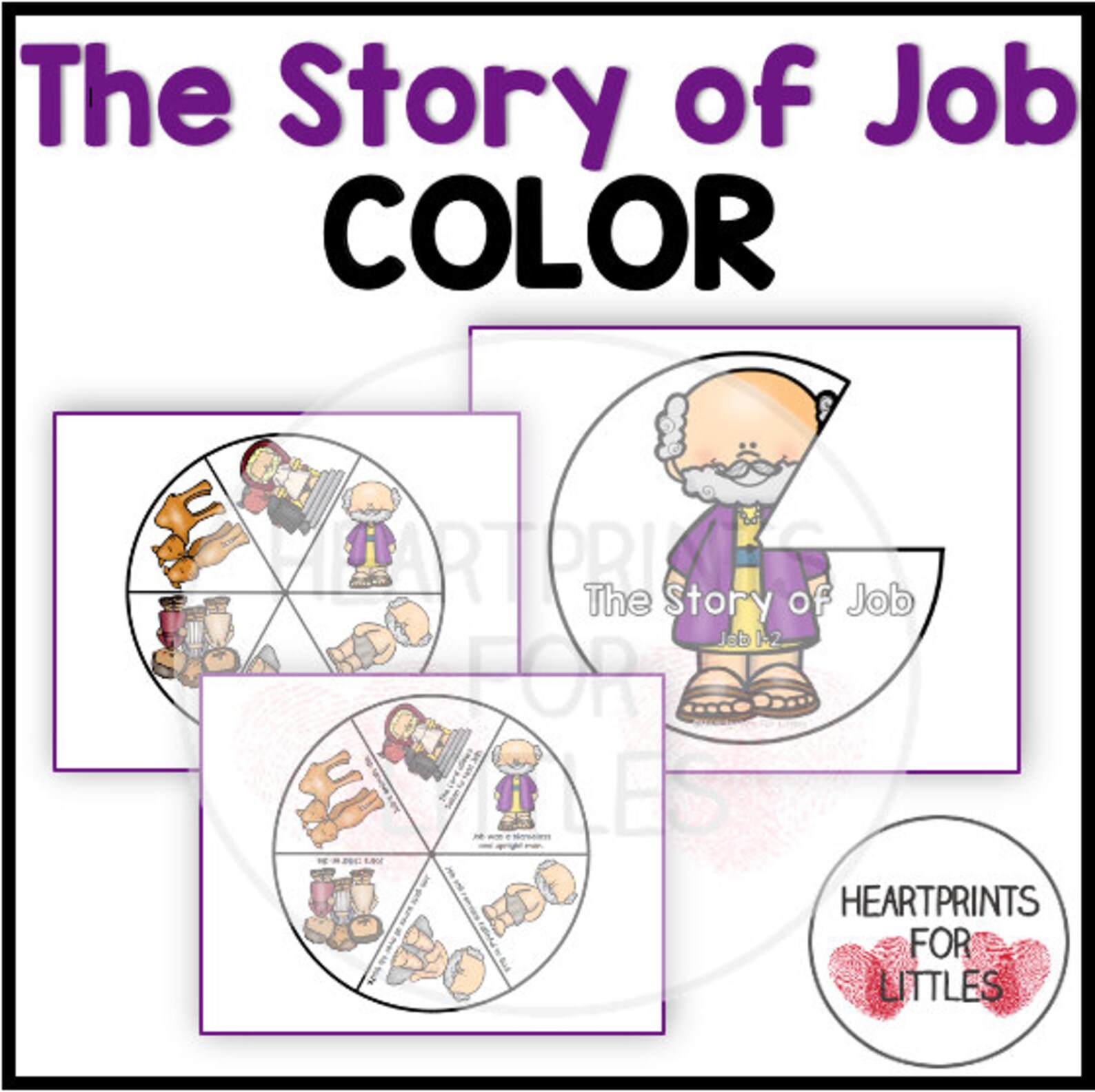The Story of Job Bible Story Wheel Job 1-2 Bible Story - Etsy