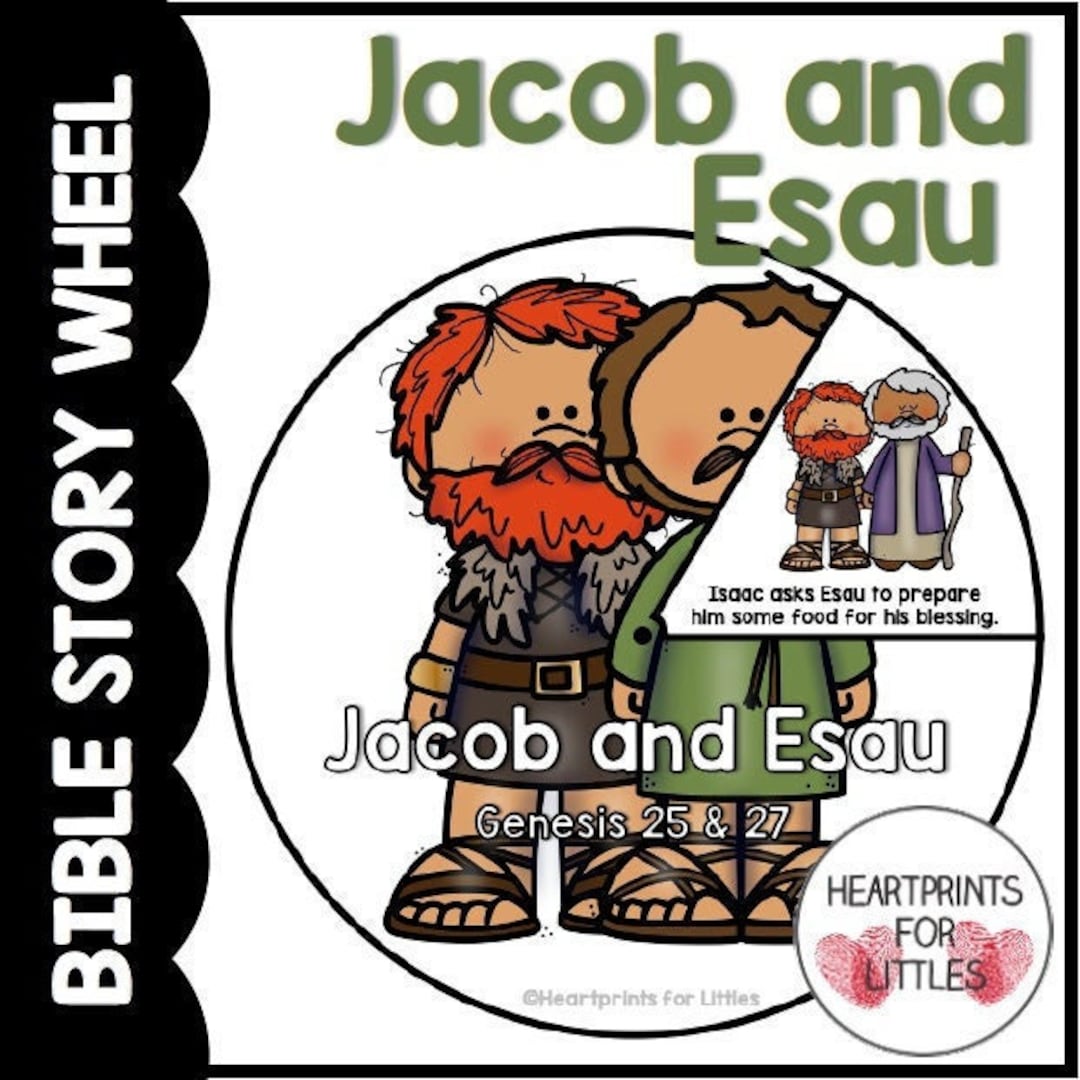 Jacob and Esau Bible Story Wheel, Genesis 25 and 27, Bible Story Craft, Sunday School Activity ...