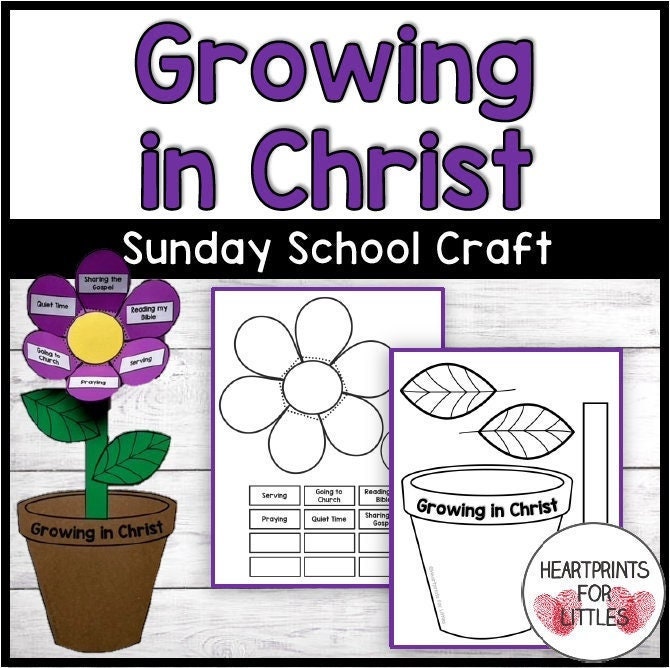 Growing in Christ Craft for Kids Sunday School Craft - Etsy UK