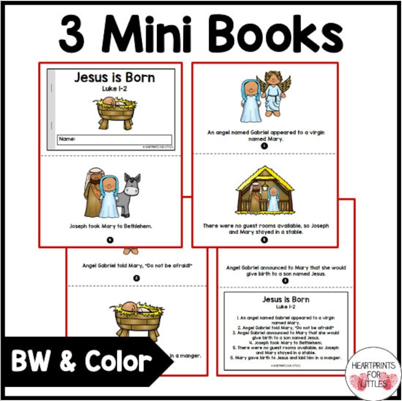 Christmas Bible Story Sequencing Activities Bundle 3 Bible - Etsy