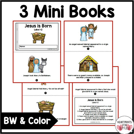 Christmas Bible Story Sequencing Activities Bundle, 3 Bible Stories for ...