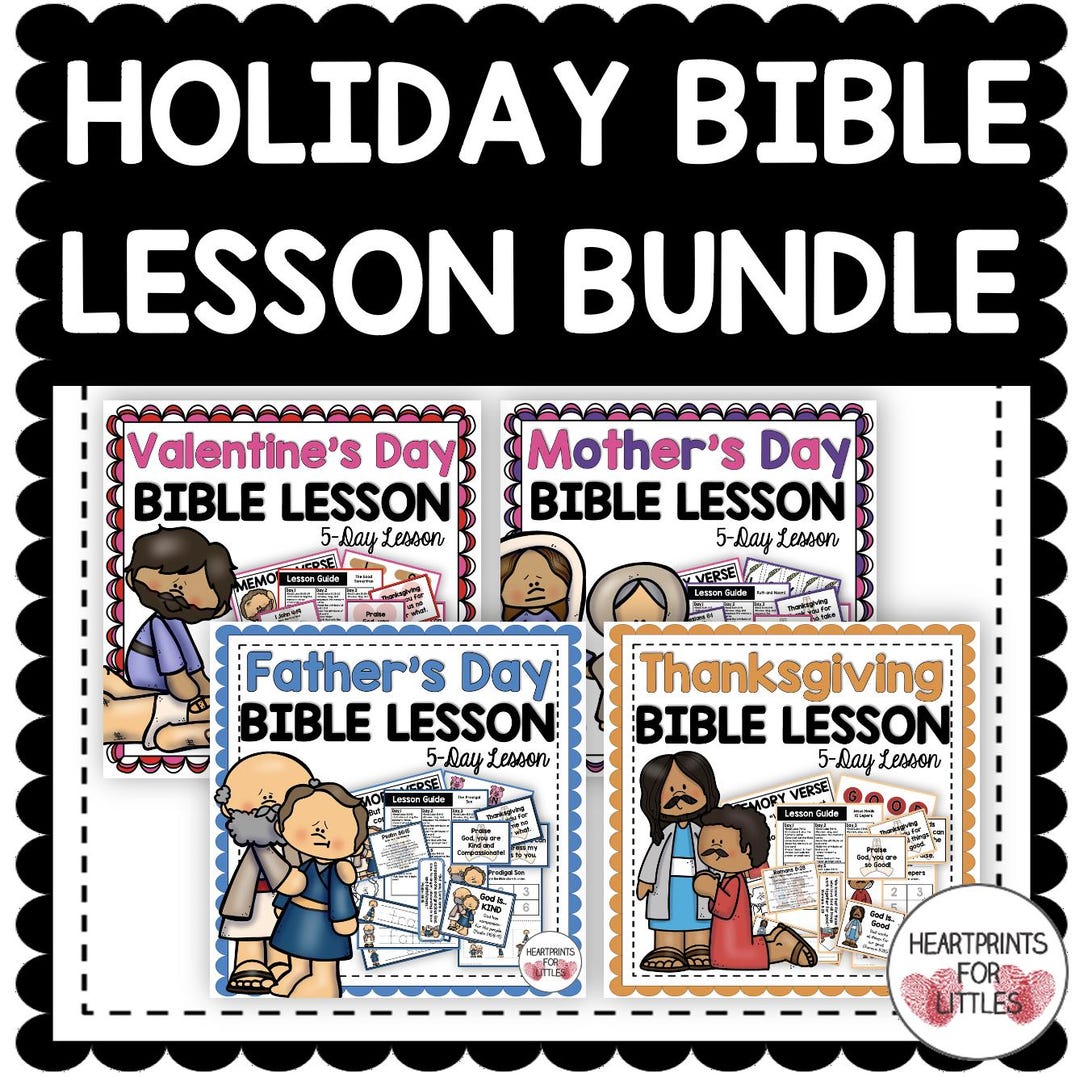 Holiday Bible Lesson Bundle, 4 Weeks of Bible Lessons for Kids, Sunday ...