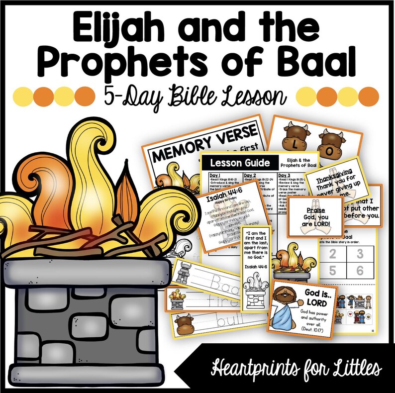 Elijah and the Prophets of Baal Bible Story Bundle, Bible Story ...