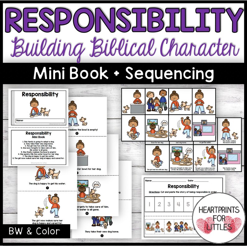 Responsibility Bible Lesson & Activities, Building Biblical Character ...