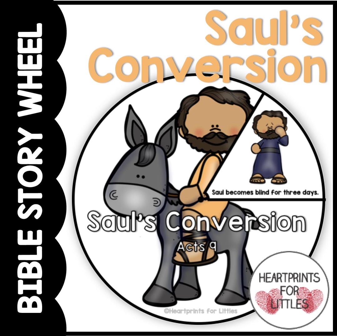 Saul's Conversion Bible Story Wheel Craft, Acts 9 Activity (digital ...