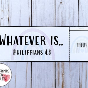 Philippians 4:8 Bible Verse Flip Book, Bible Verse Memorization ...