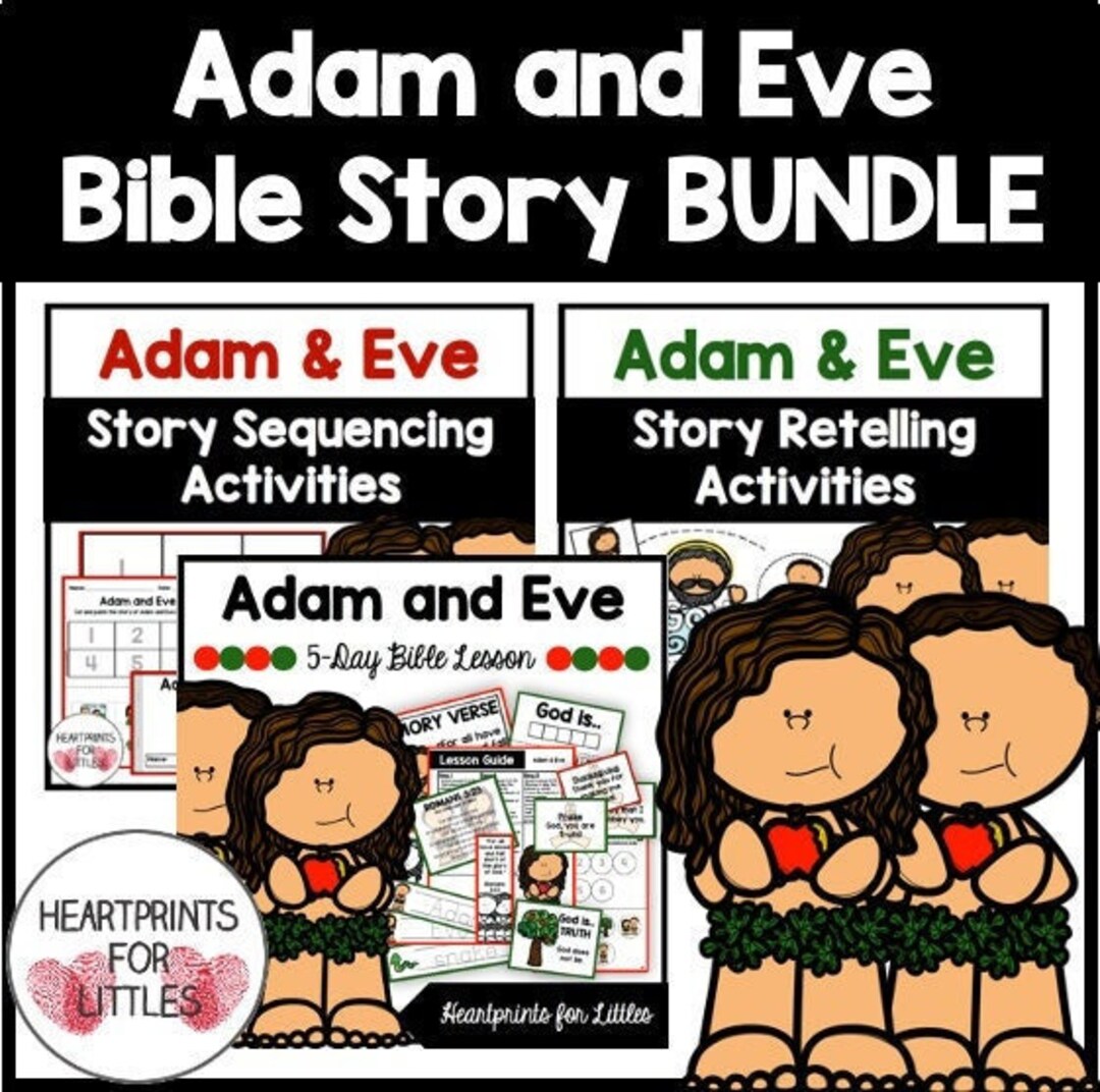 Adam and Eve Bible Story Bundle, 5-day Bible Lesson, Sequencing ...