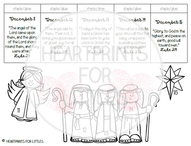 Advent Color by Date Calendar for Kids, Advent Printable, Homeschool ...