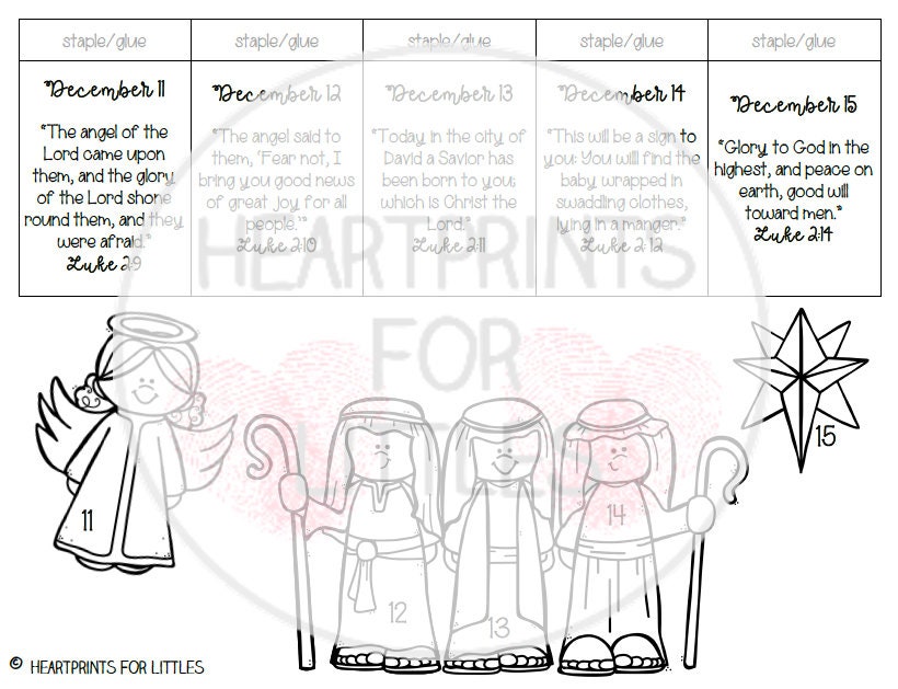 Advent Color by Date Calendar for Kids, Advent Printable, Homeschool ...