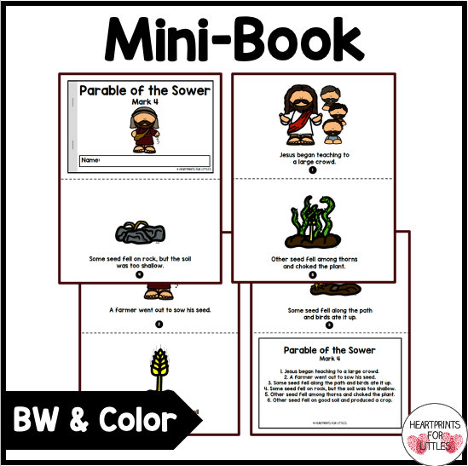 Parable of the Sower Bible Story Sequencing Activities for Kids ...