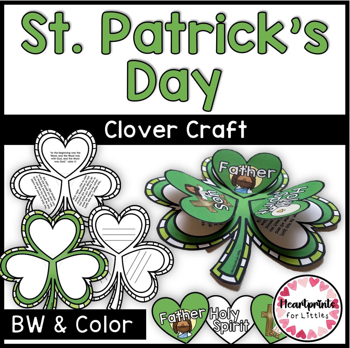 St. Patrick's Day Bible Craft Activities, Holy Trinity Clover, God ...