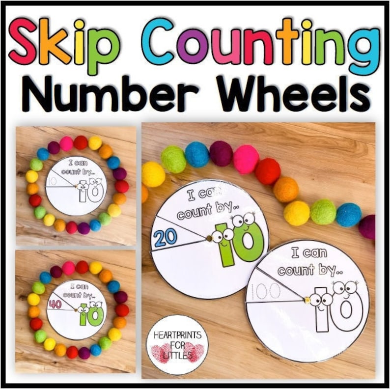 Skip Counting Number Wheels, Elementary Math Printable (digital ...