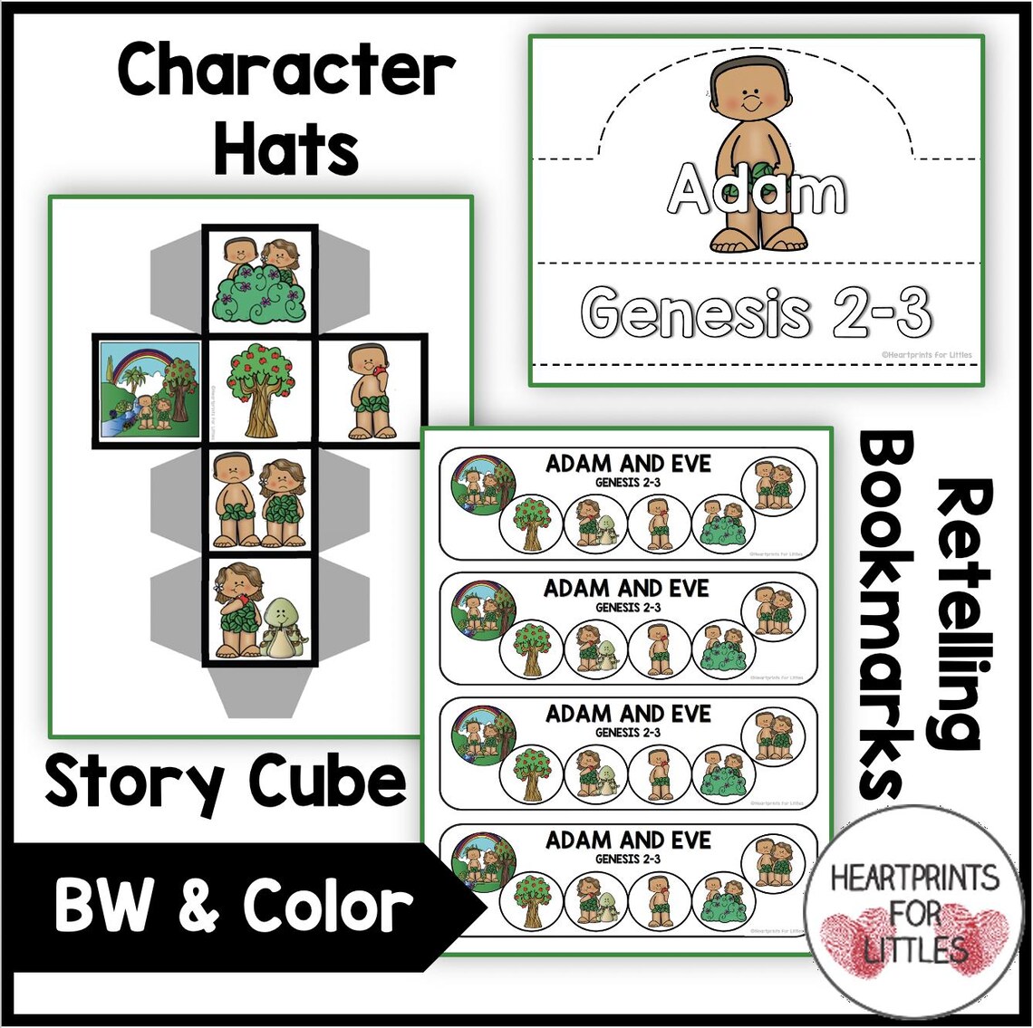 Adam and Eve Bible Story Retelling Activities, the Garden of Eden ...