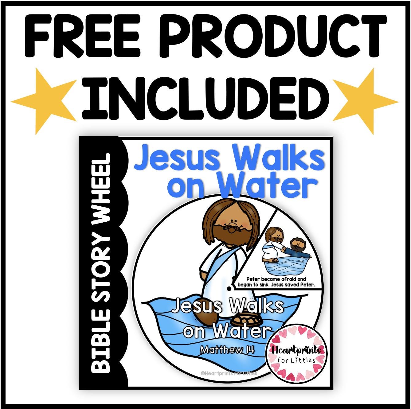 Jesus Walks on Water Bible Story Bundle, Activities (digital Download ...