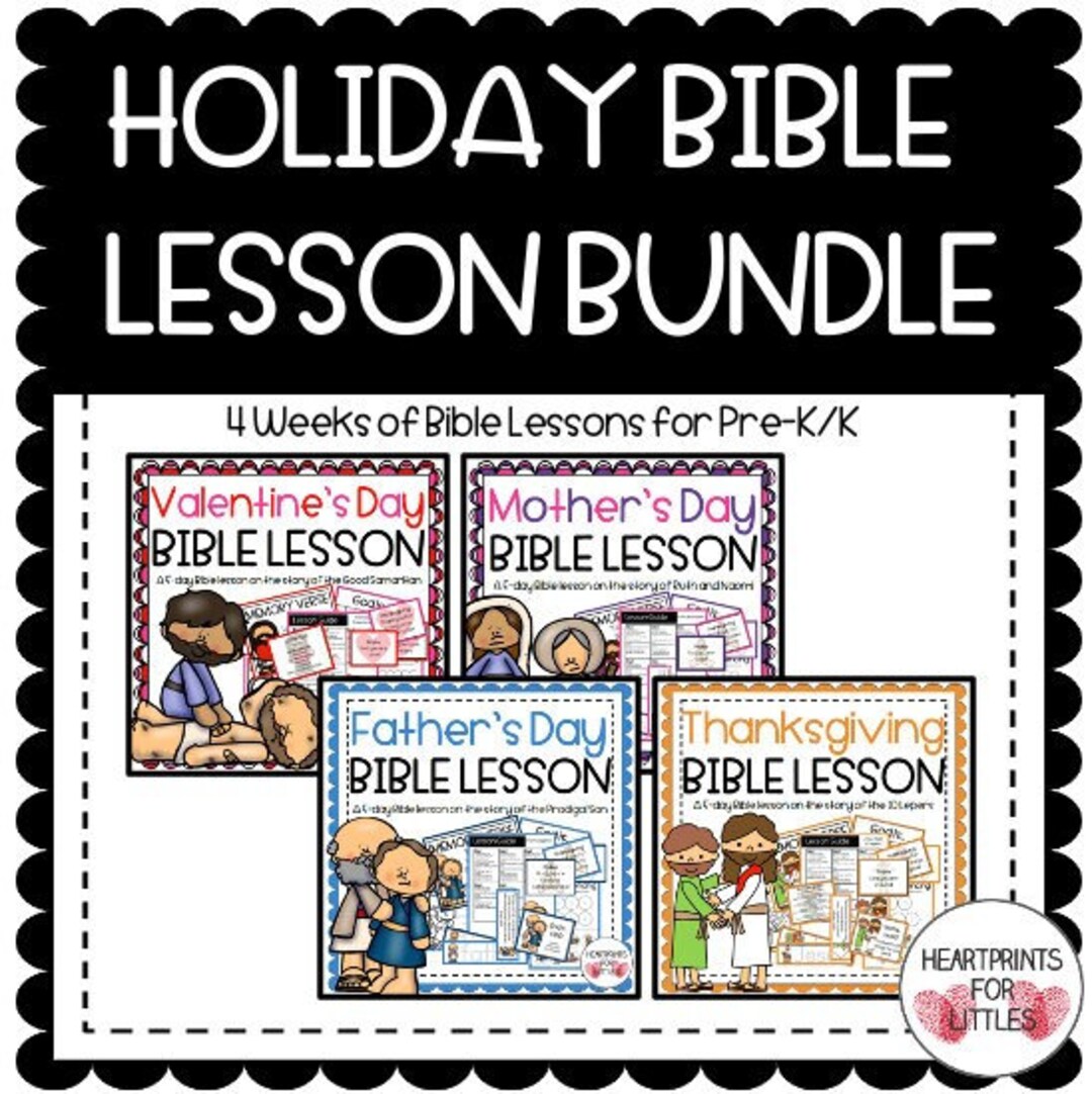 Holiday Bible Lesson Bundle, 4 Weeks of Bible Lessons for Kids, Sunday ...