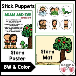 Adam and Eve Bible Story Retelling Activities for Kids, the Garden of ...
