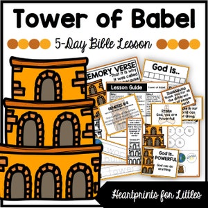 Tower of Babel Bible Story Bundle, 5-day Bible Lesson, Sequencing ...