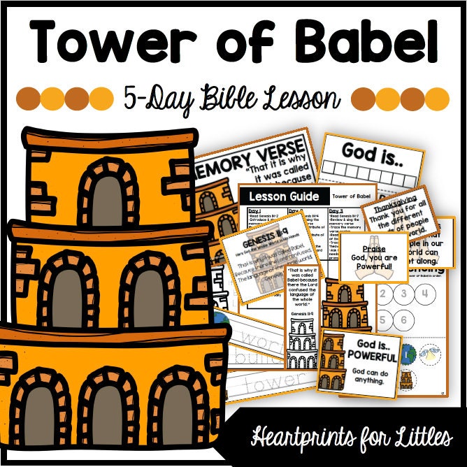 Tower of Babel Bible Story Bundle 5-day Bible Lesson - Etsy
