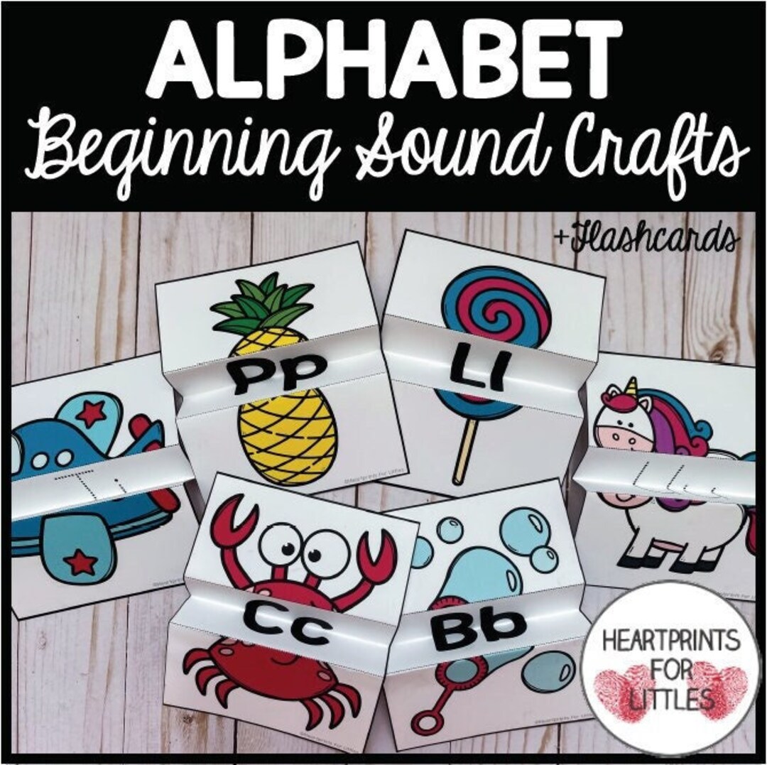 Alphabet Beginning Sound Crafts, Hands-on Letter Flashcards (digital ...