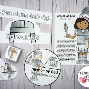 Armor of God Bible Craft Activities, Supplement Bible Activities for ...