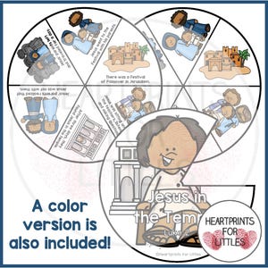 Jesus in the Temple Bible Story Wheel, Luke 2, Bible Story Craft ...