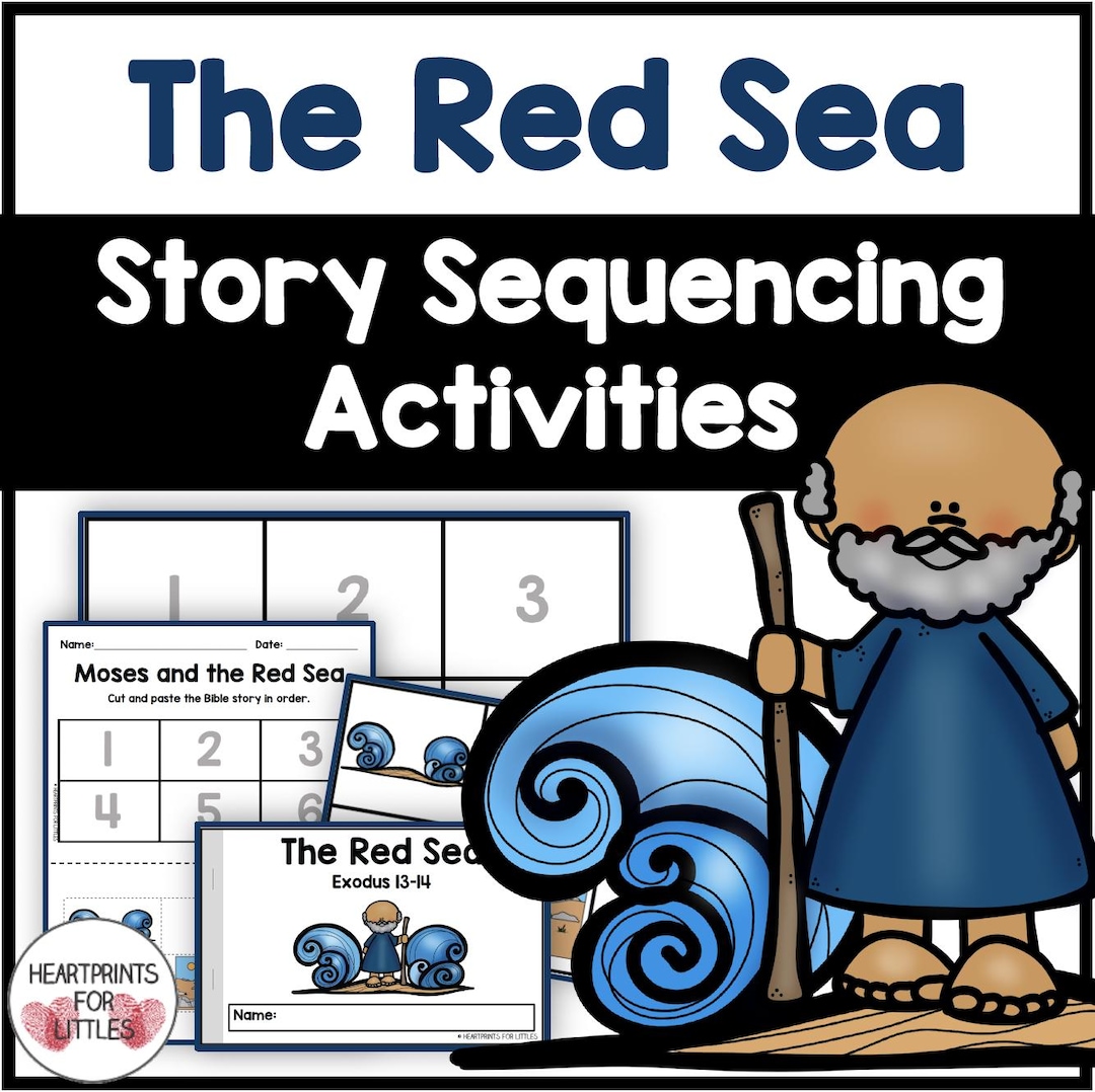 Moses and the Red Sea Bible Story Sequencing Activities (digital ...