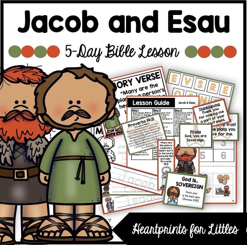 Jacob and Esau Bible Story Bundle, Bible Story Activities, 1 FREE ...