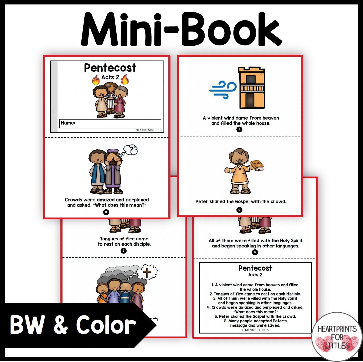 Pentecost Bible Story Sequencing Activities (digital Download) - Etsy