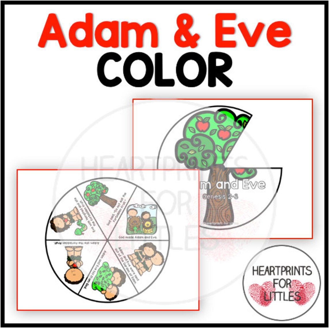 Adam and Eve Bible Story Wheel Garden of Eden Bible Story - Etsy