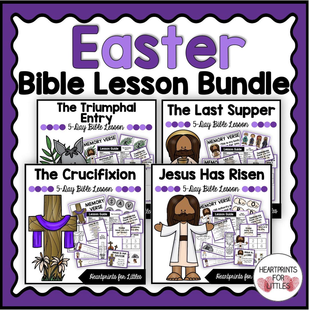 Easter Bible Lesson Bundle, Bible Activities and Crafts (digital ...